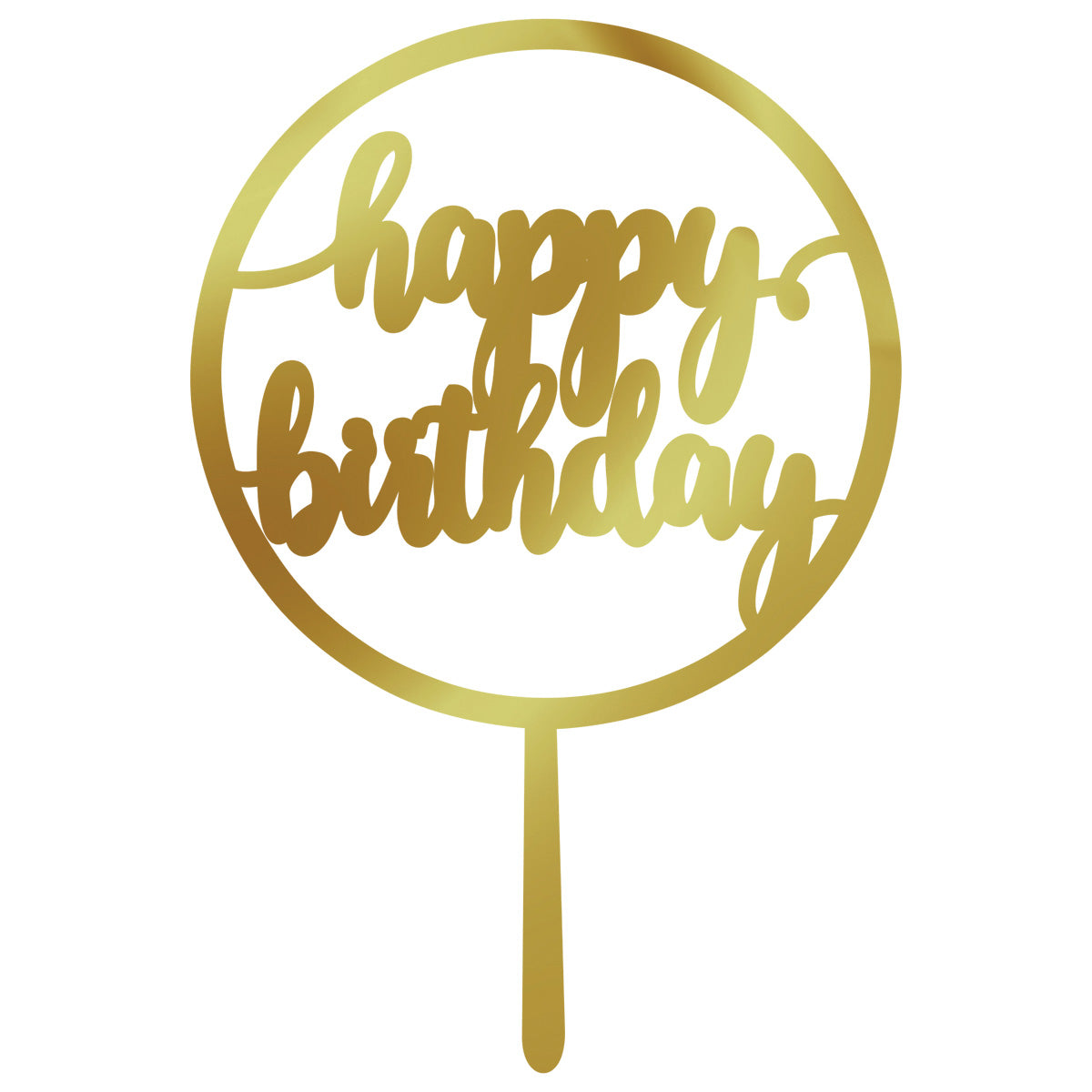 Happy Birthday Cake Topper Choose Your Color Silver Rose Bakery